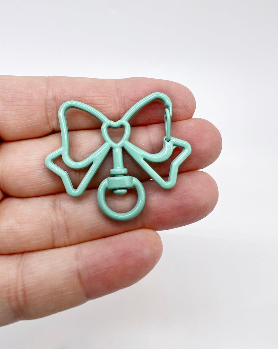 Powder coated Bow shape lobster clasp key rings - 10pcs – www ...