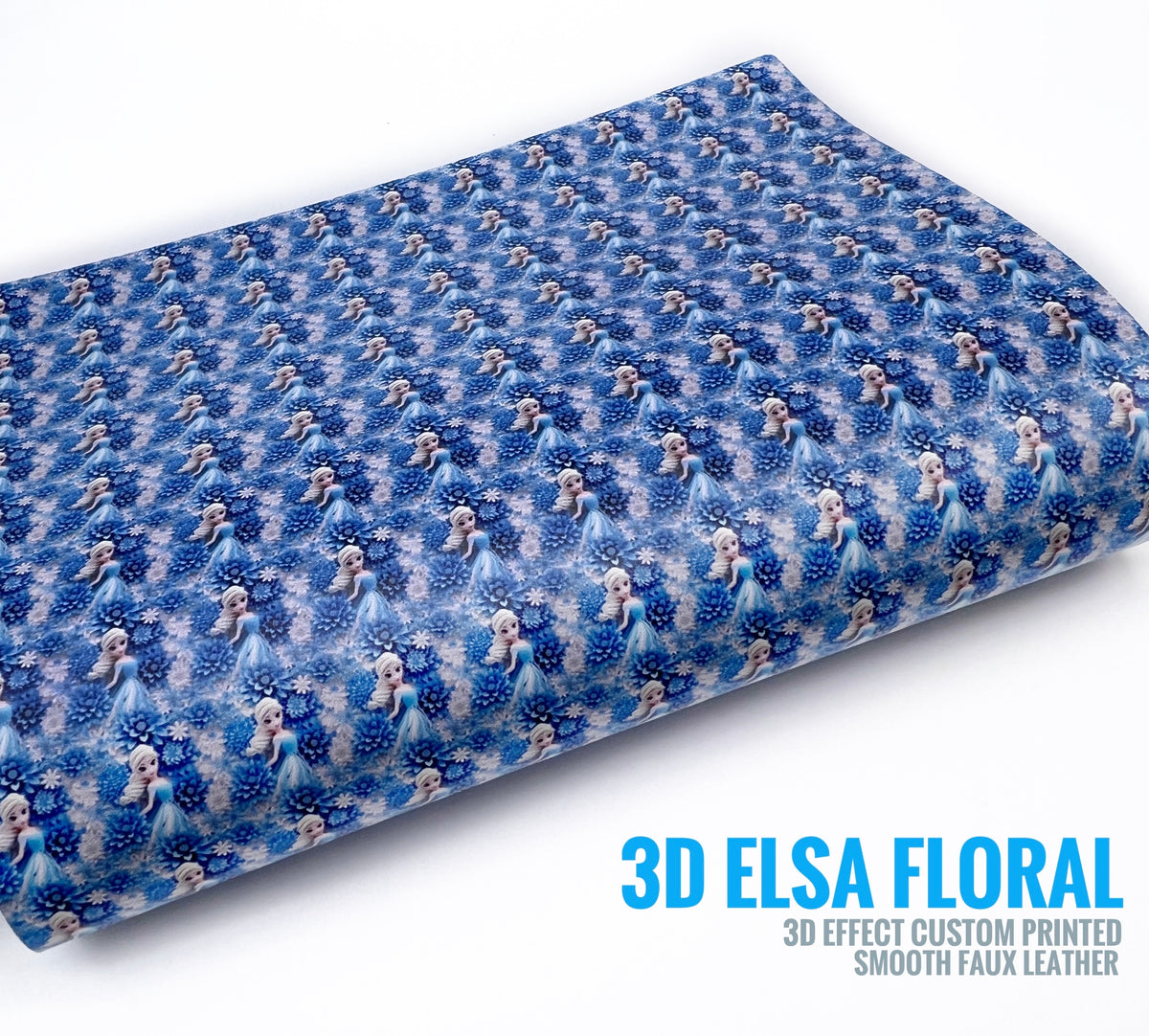 3D Elsa Floral - Custom Printed Smooth Faux Leather – www ...