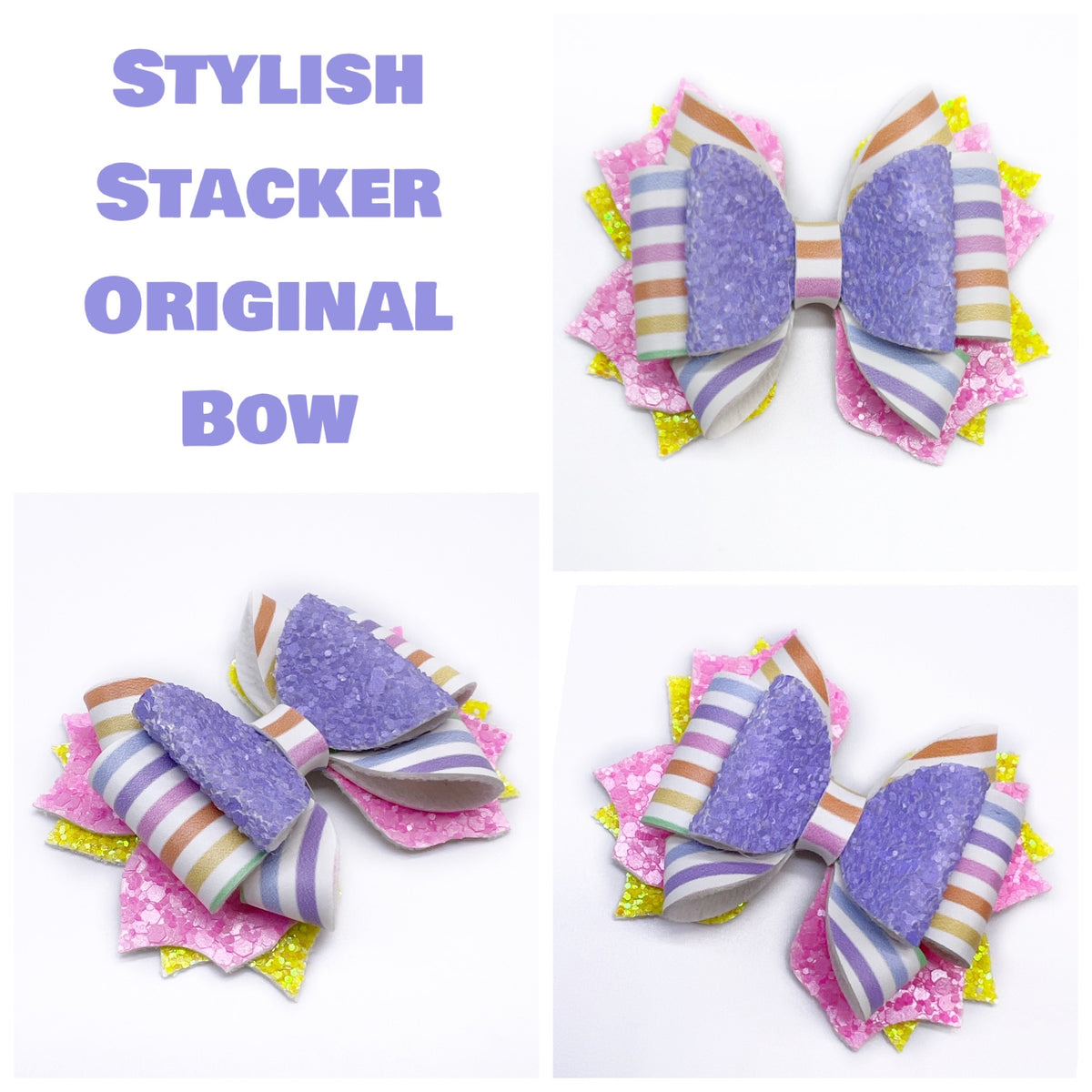 Stylish Stacker Bow 4" Large - TEMPLATE – www.glittergallery.com.au
