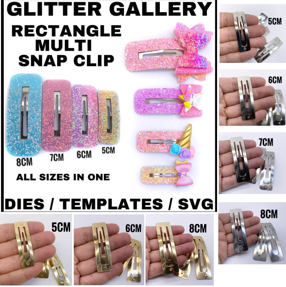 Rectangle Multi Snap Clip. 4 sizes in one TEMPLATE. – www ...