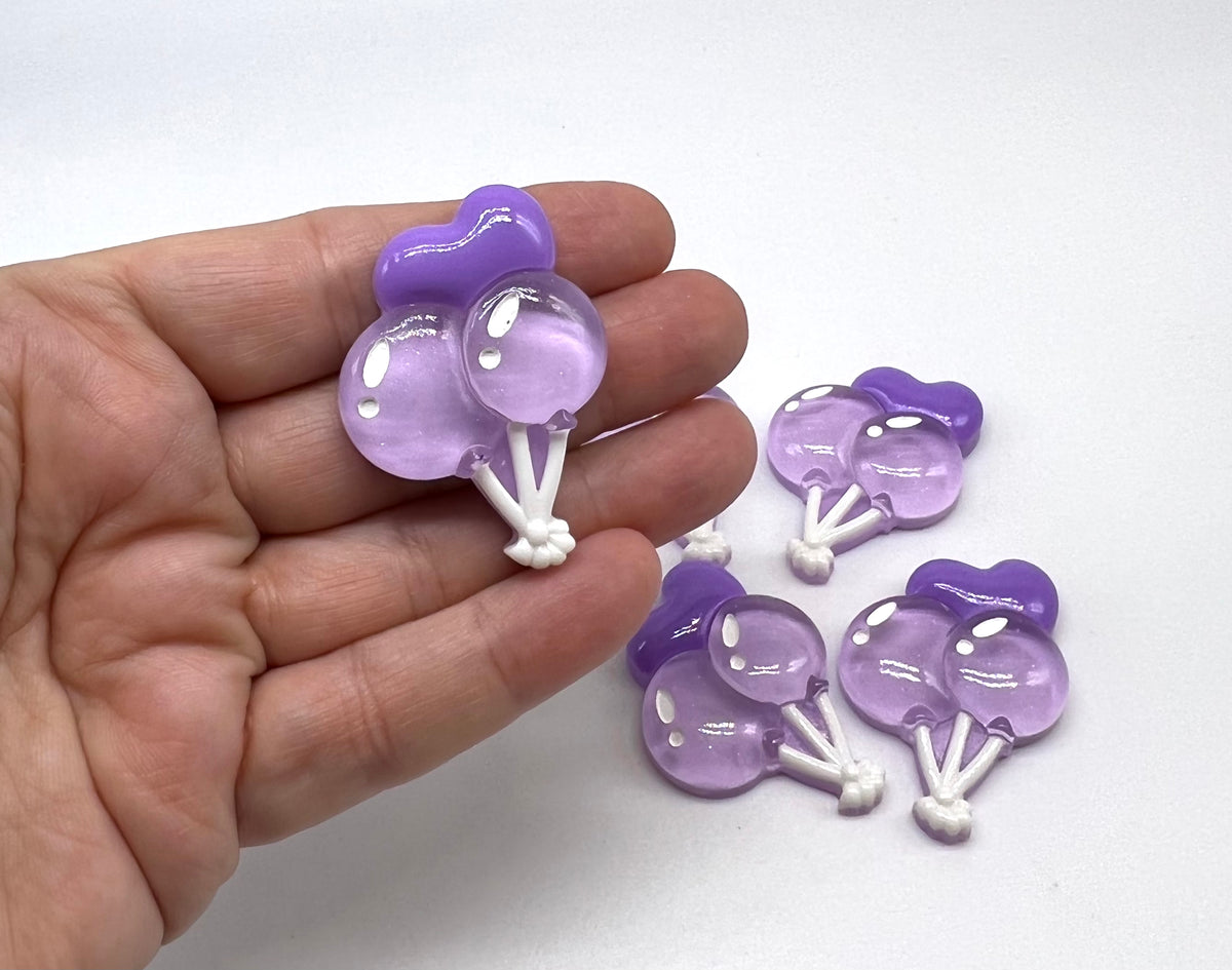 Balloon resin flatback embellishments - 5pcs – www.glittergallery.com.au